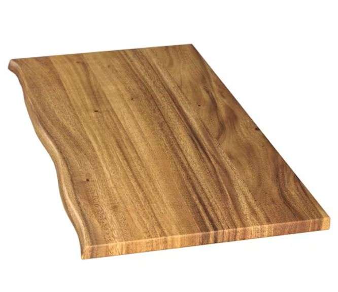 Hampton Bay 4 ft. L x 25 in. D Finished Saman Solid Wood Butcher Block ...