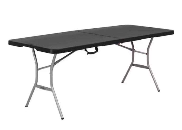 Lifetime Rectangular Black Resin Folding Banquet Tables 6ft. - Metzger Property Services, LLC