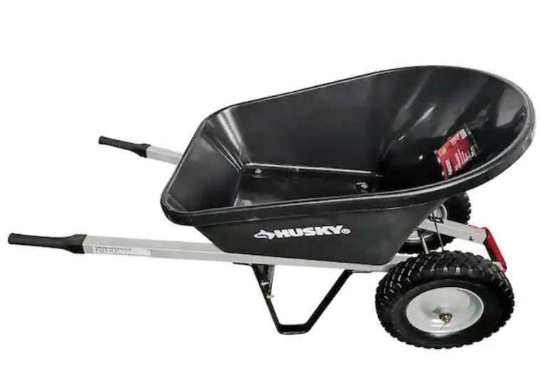 Husky 6 cu. ft. Poly Wheelbarrow with Flat-Free Tires - Metzger ...