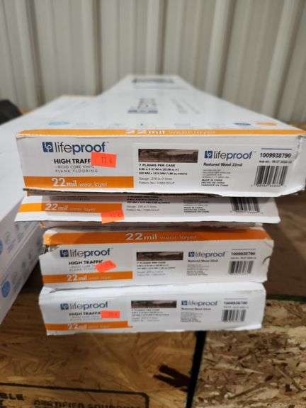 4 cases Lifeproof Restored Wood 22 MIL x 8.7 in. W x 48 in. L Click ...