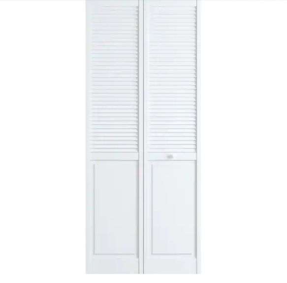 Veranda 24 in. x 80 in. Louver/Panel Pine White Interior Closet Bi-fold Door - Metzger Property ...