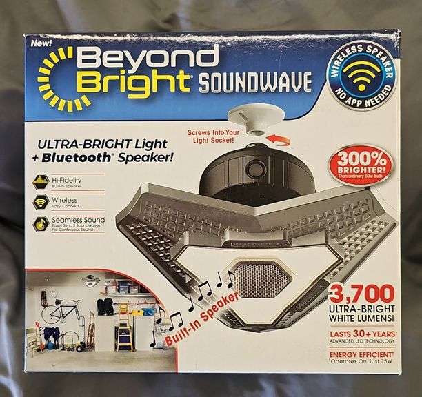 Beyond Bright soundwave ultra bright light + Bluetooth speaker ...