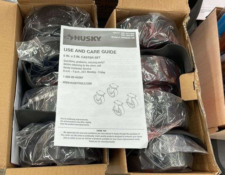 (8) Husky 5”x2” caster wheels with care guide - Metzger Property ...