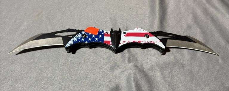 Stainless American flag batman pocket knife - Metzger Property Services ...