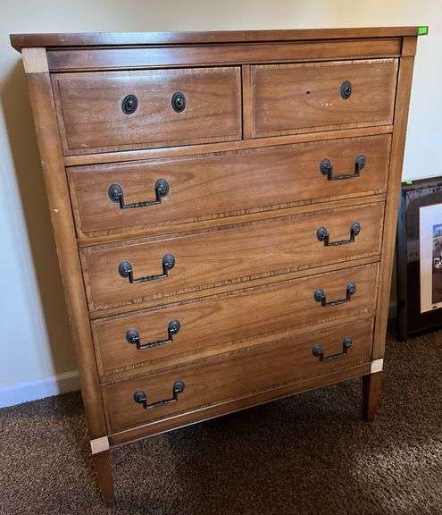 Dixie chest of drawers 36x18x46 1/2 some finish damage and missing ...