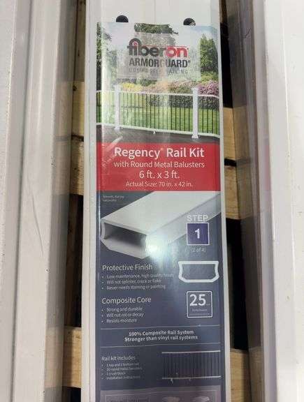 Fiberon ArmorGuard Regency 70 in. White Composite Rail Kit step 1 of 4 ...