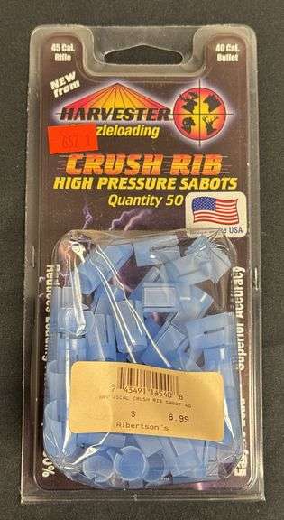 Harvester muzzleloading crush rib high pressure sabots- 50 count ...