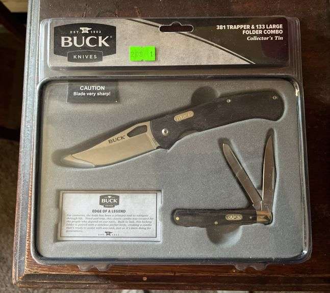 Buck knives 381 trapper & 133 folder combo collectors tin - Metzger ...