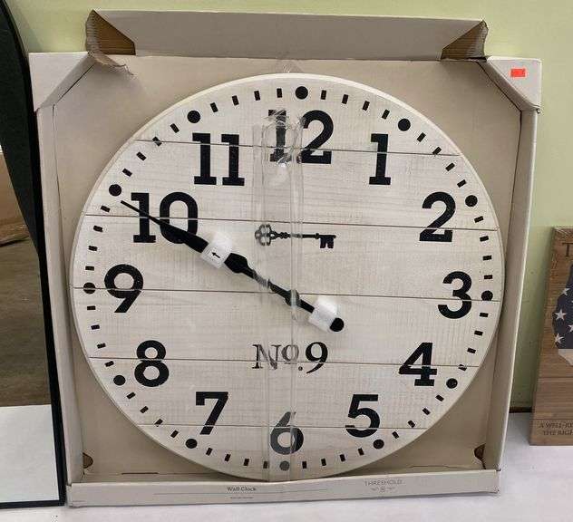 Threshold Farmhouse Wall Clock 26" - Metzger Property Services, LLC