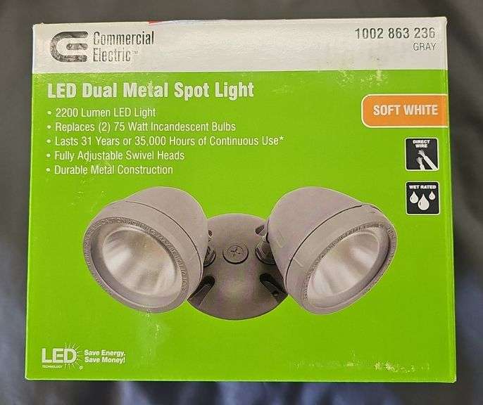 Commercial electric LED dual metal spot light soft white - Metzger ...