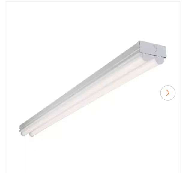 Metalux 4 ft. 2-Light Linear White Integrated LED Ceiling Strip Light ...