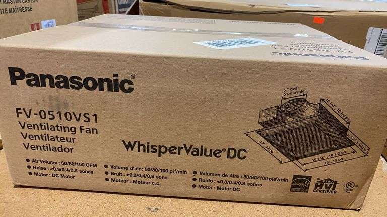 WhisperValue DC Pick-A-Flow 50, 80 or 100 CFM Ceiling or Wall Low ...