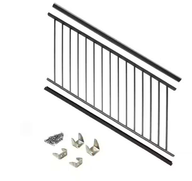 Aria Railing 36 in. x 91.31 in. Black Powder Coated Aluminum ...