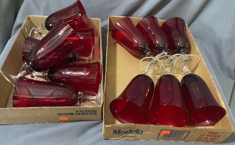 Colony Czech Republic Ruby Red Stemmed Glass assortment - Metzger ...