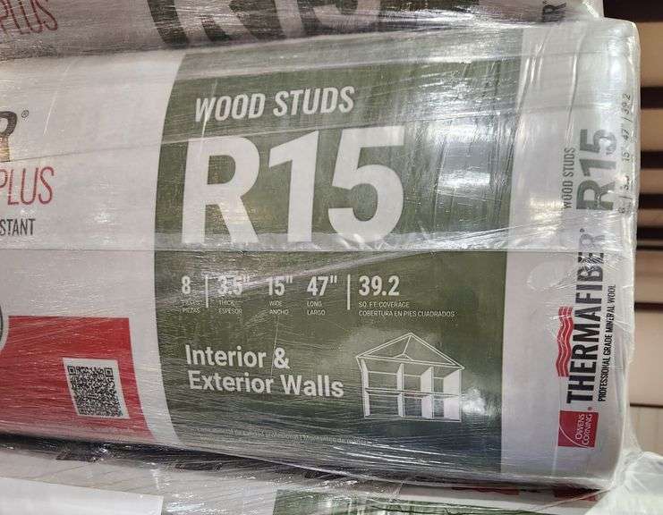 Owens corning 15 in. x 47 in. R15 Thermafiber Fire and Sound Guard Plus ...