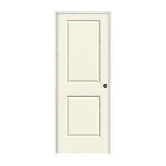 28 in. x 80 in. Carrara 2 Panel Left-Hand Hollow Core Vanilla Painted ...