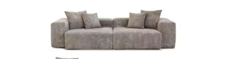 102 in. Square Arm Oversized 3-Piece L-shaped Corduroy Modular ...