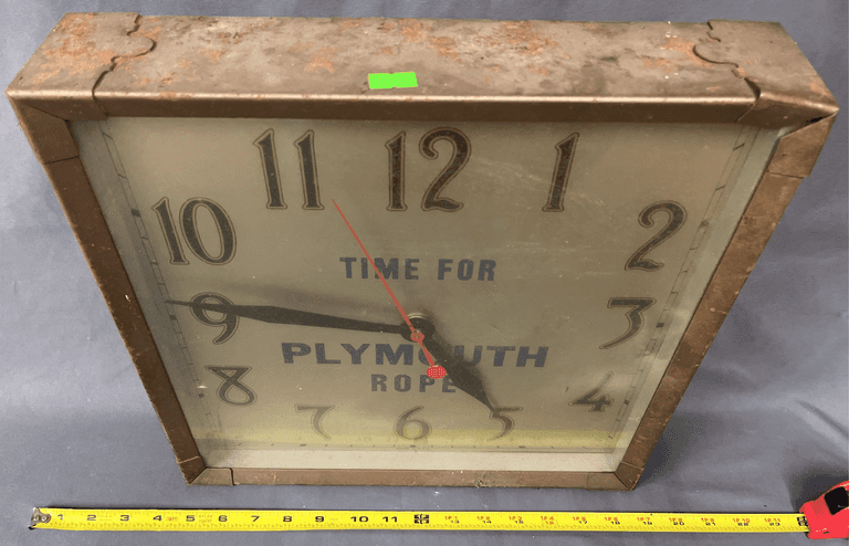 Plymouth Rope metal electric clock 14 1/2x14 1/2 - Metzger Property ...