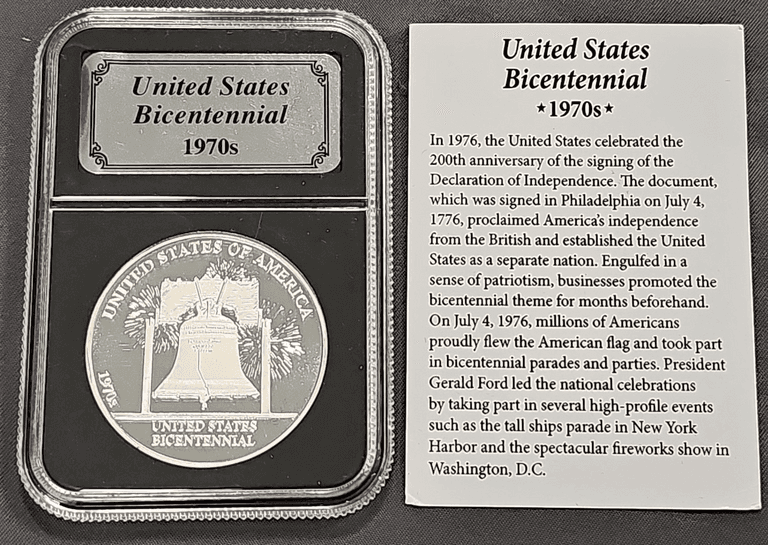 1970s United States Bicentennial Commemorative 1 Troy OZ Silver Bullion ...