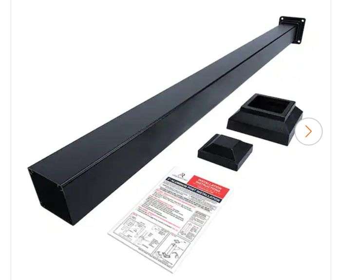 Aria Railing 3 in. x 3 in. x 42 in. Black Powder Coated Aluminum Deck ...