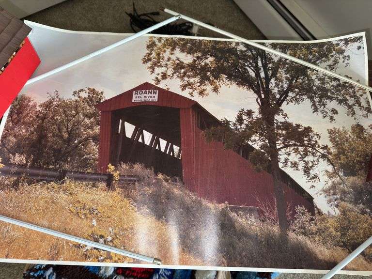 Roann Eel River Bridge poster and wood model, 150 years Roann book ...