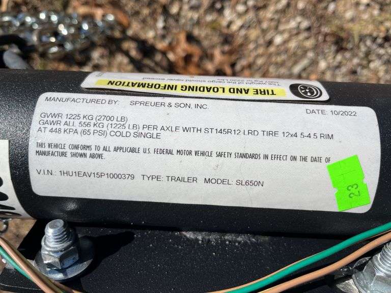 New! 2023 Hoosier Pontoon Trailer, model SL650N- HAS MSO & PAPERWORK ...