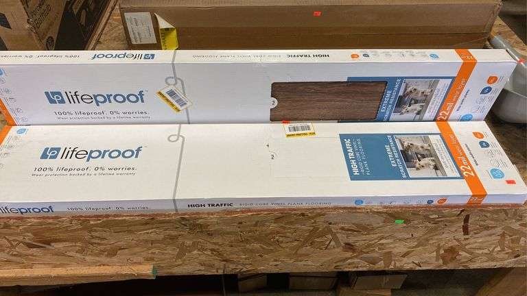 2 boxes - Lifeproof Burnt Oak 22 MIL x 8.7 in. W x 48 in. L Click Lock ...