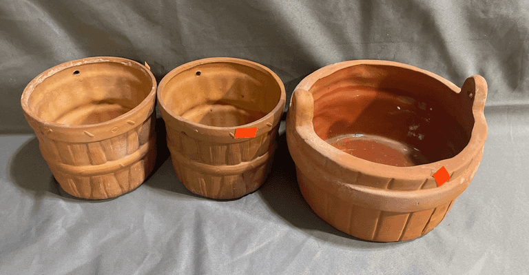 3 Pottery Baskets - 2 (5"), 1 (7") - Metzger Property Services, LLC