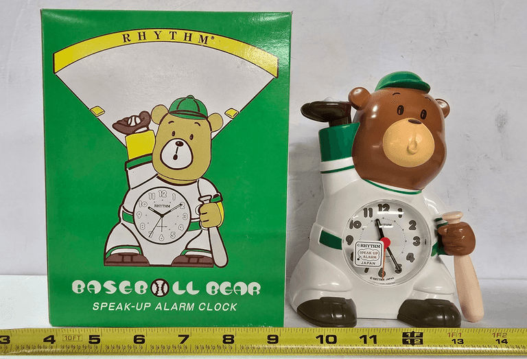 Rhythm Baseball Bear Speak-Up Alarm Clock in box - Metzger Property ...