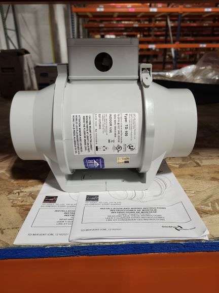 SOLER & PALAU In-Line Duct Fan: 101 cfm Max., 4 in Duct, 26 W, 120V AC ...