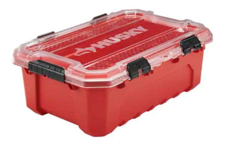 Husky 12-Gal. Professional Heavy Duty Waterproof Stackable Plastic ...