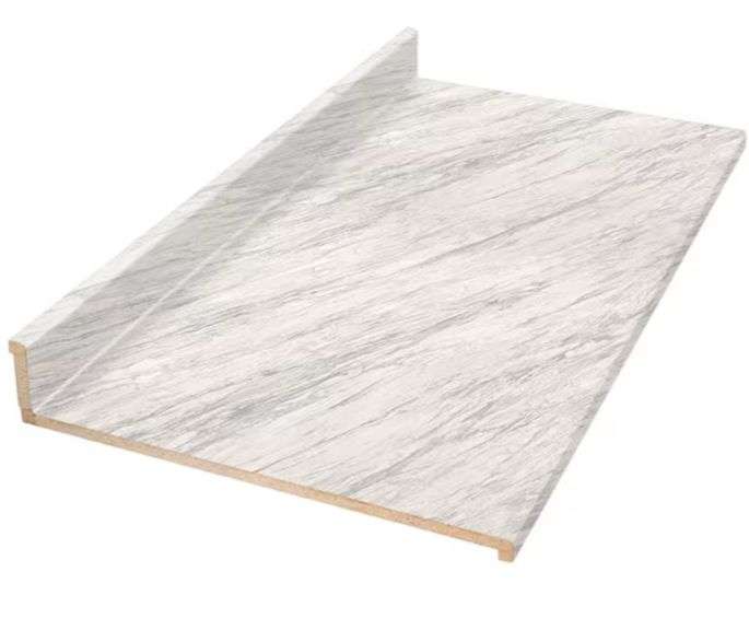 Hampton Bay 10 ft. Right Miter Laminate Countertop in Typhoon Ice with ...