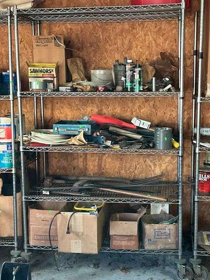 Wire shelving rack on casters 48x18x80" (contents not included ...