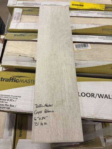 731 sq ft. TrafficMaster Capel Bianco 6 in. x 24 in. Matte Ceramic ...