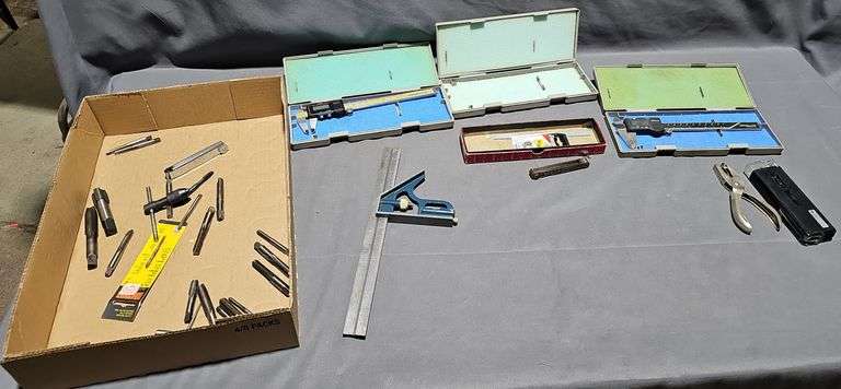 Drill Bits, Combination Square, Feeler Gauges, 3 - Mitutoyo Digital ...