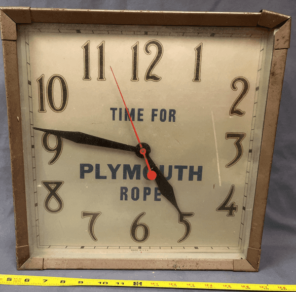 Plymouth Rope metal electric clock 14 1/2x14 1/2 - Metzger Property ...