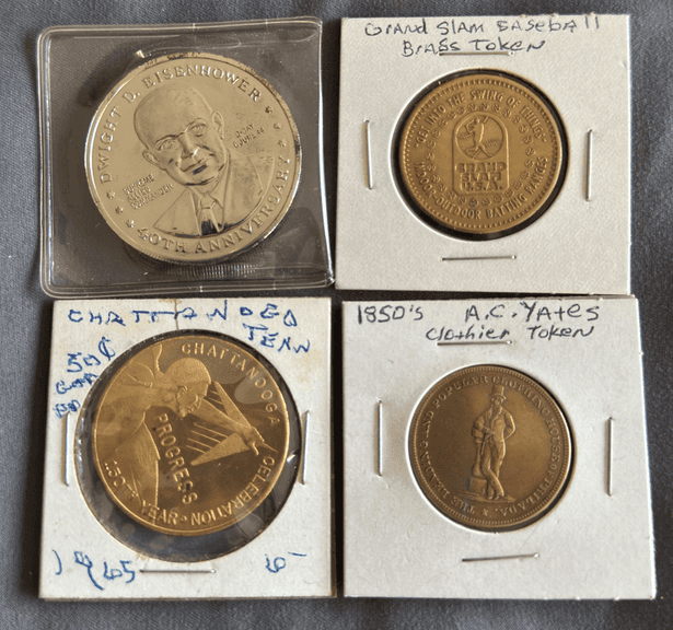 Dwight Eisenhower 40th Anniversary Token - Grand Slam Baseball Brass ...