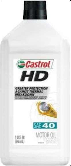 Castrol Heavy Duty Conventional Motor Oil 40W 1 Quart - HD40 - Metzger ...