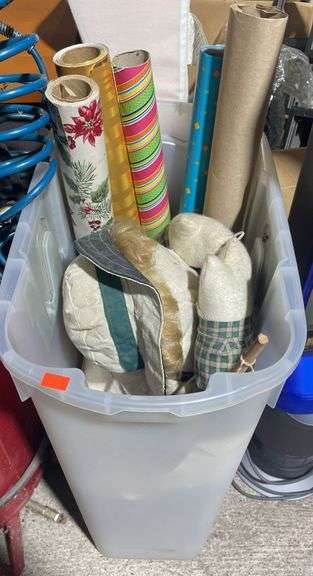 Plastic container, Wrapping paper assortment - Metzger Property ...