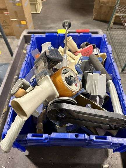 Box of Tape Guns and Plastic Wrapping Holders - Metzger Property ...