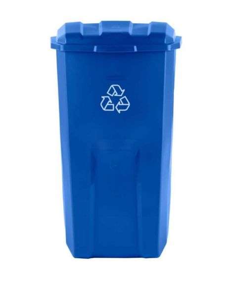 Rubbermaid Roughneck 45 Gal. Vented Blue Wheeled Recycling Trash ...
