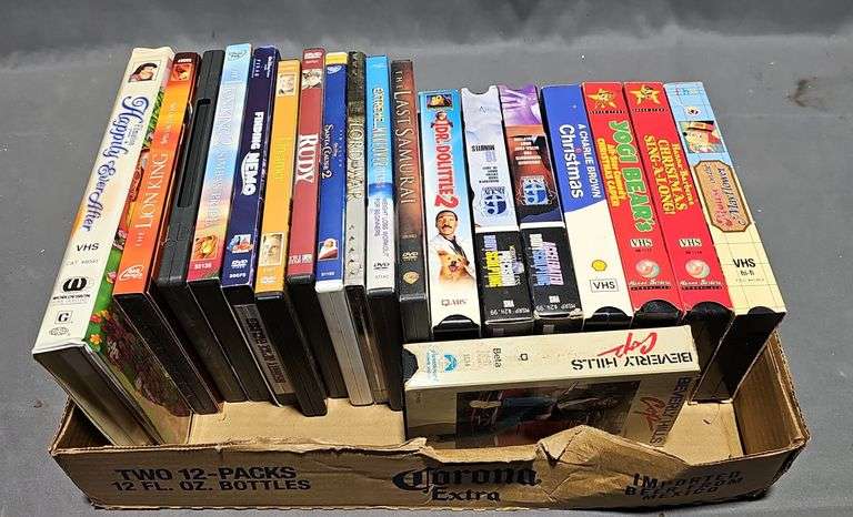 VHS Tape & DVD Assortment Inc. The Lion King, Finding Nemo, Happily ...