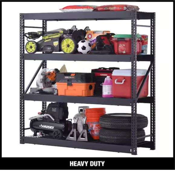 Husky 4-Tier Industrial Duty Steel Freestanding Garage Storage Shelving ...