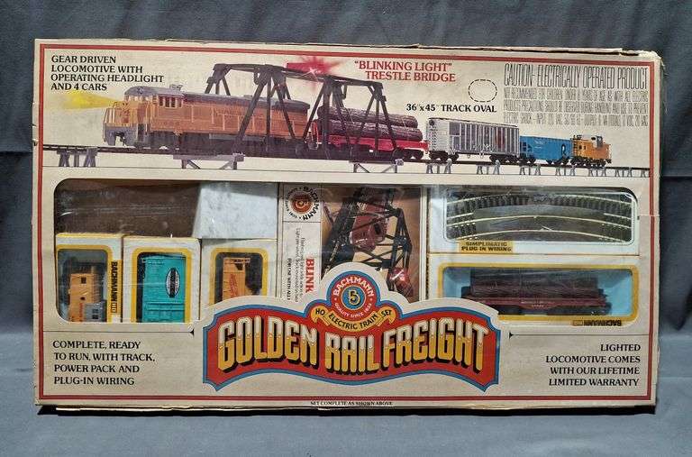Bachmann Golden Rail Freight Ho Electric Train Set 36x45” Track Oval ...