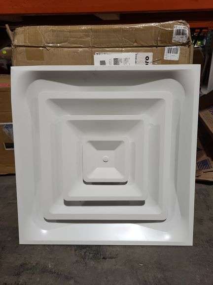 Diffuser: Ceiling, 23 3/4 in H, 23 3/4 in W, Lay-In, 6 in Duct, Steel ...