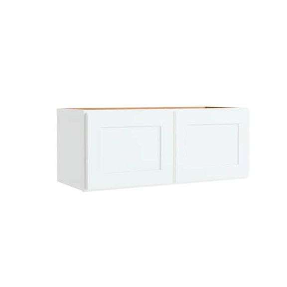 Hampton Bay Courtland 30 in. W x 12 in. D x 12 in. H Assembled Shaker Wall Bridge Kitchen ...
