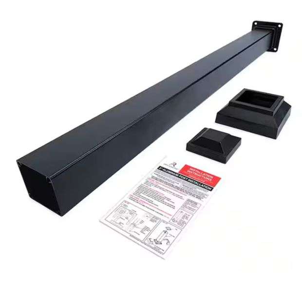 Aria Railing 3 in. x 3 in. x 36 in. Black Powder Coated Aluminum Deck ...