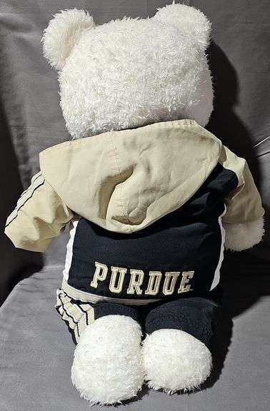 Stuffed teddy bear with Purdue team outfit - Metzger Property Services, LLC