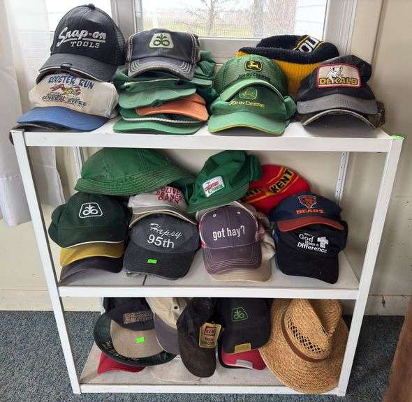 Baseball hats and metal shelves 30 1/2x12x30 - Metzger Property ...