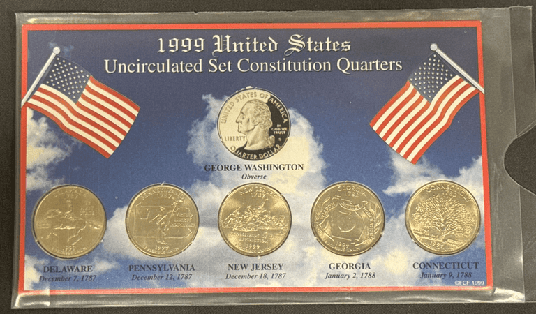 1999 United States Uncirculated Set Constitution Quarters - Metzger ...